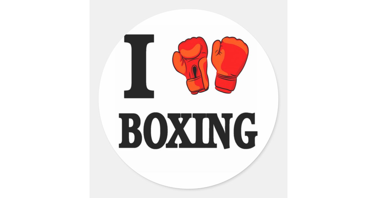 I Love Boxing Classic Round Sticker | Zazzle