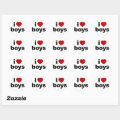 I Love Boys Sticker | Zazzle