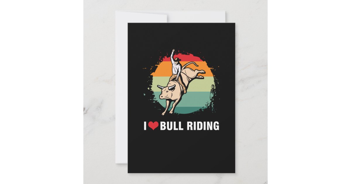 I Love Bull Riding Rodeo Retro Vintage Cowboy Gift Invitation | Zazzle