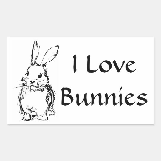 I Love Bunnies Stickers | Zazzle.com