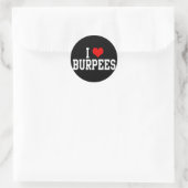 I Love Burpees, Fitness Classic Round Sticker | Zazzle