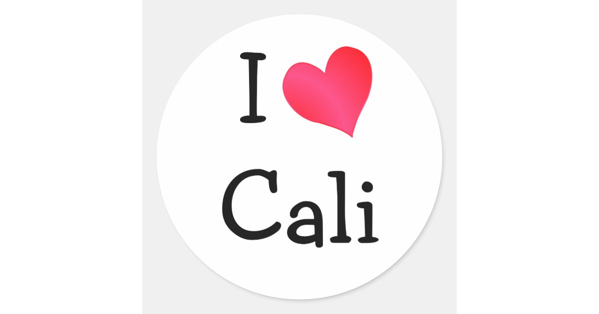 I Love Cali Classic Round Sticker | Zazzle
