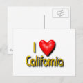 I Love California Postcard | Zazzle