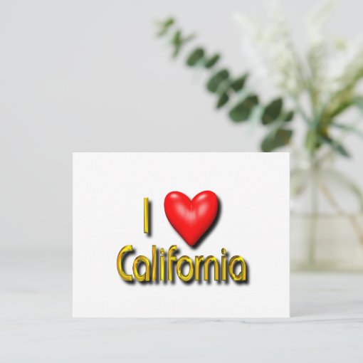 I Love California Postcard | Zazzle