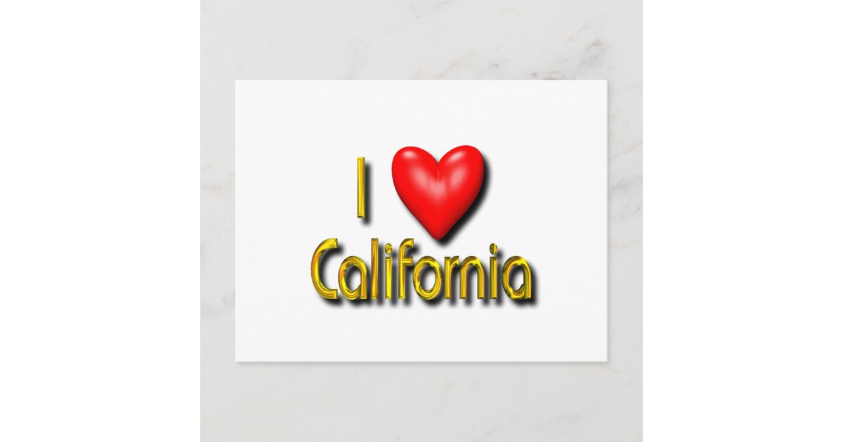 I Love California Postcard | Zazzle