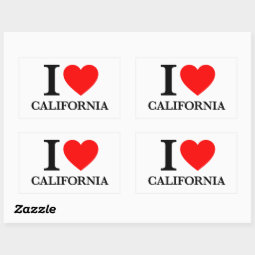 I Love California Rectangular Sticker | Zazzle