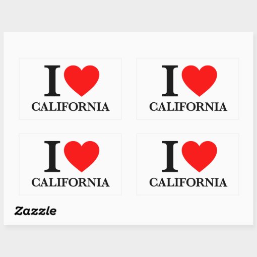 I Love California Rectangular Sticker | Zazzle