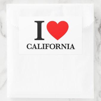 I Love California Rectangular Sticker | Zazzle
