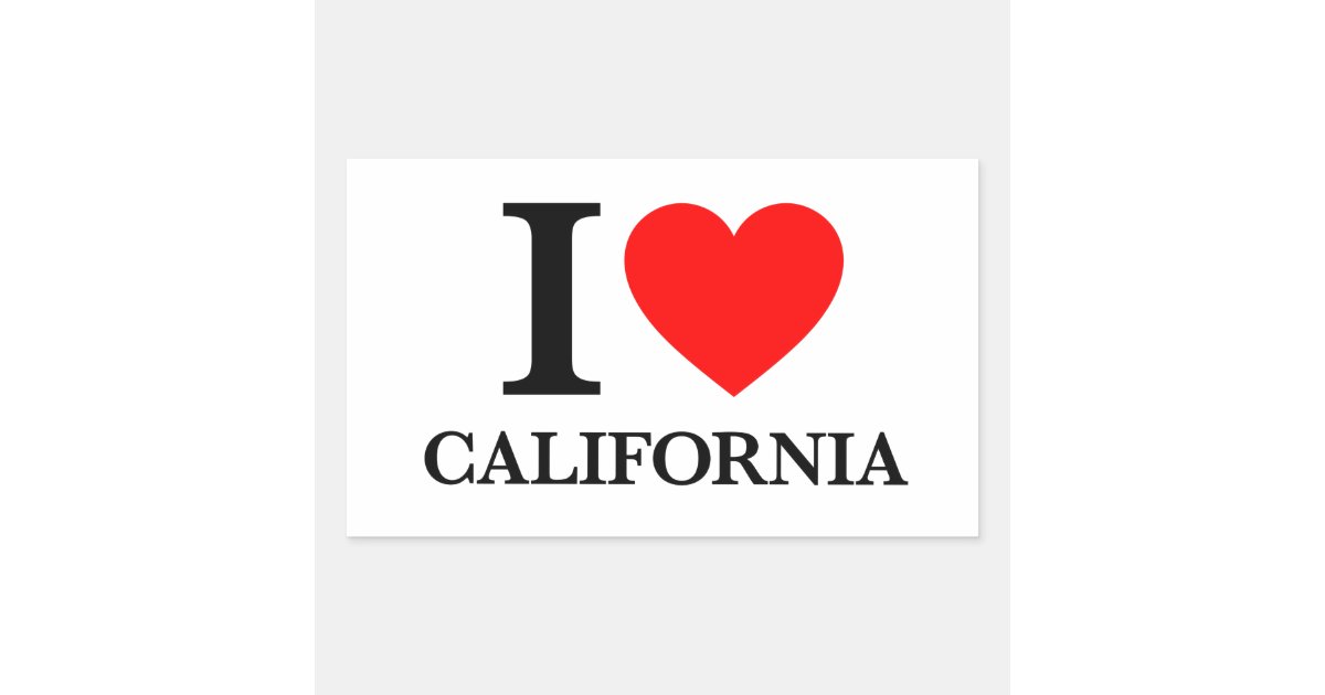 I Love California Rectangular Sticker | Zazzle