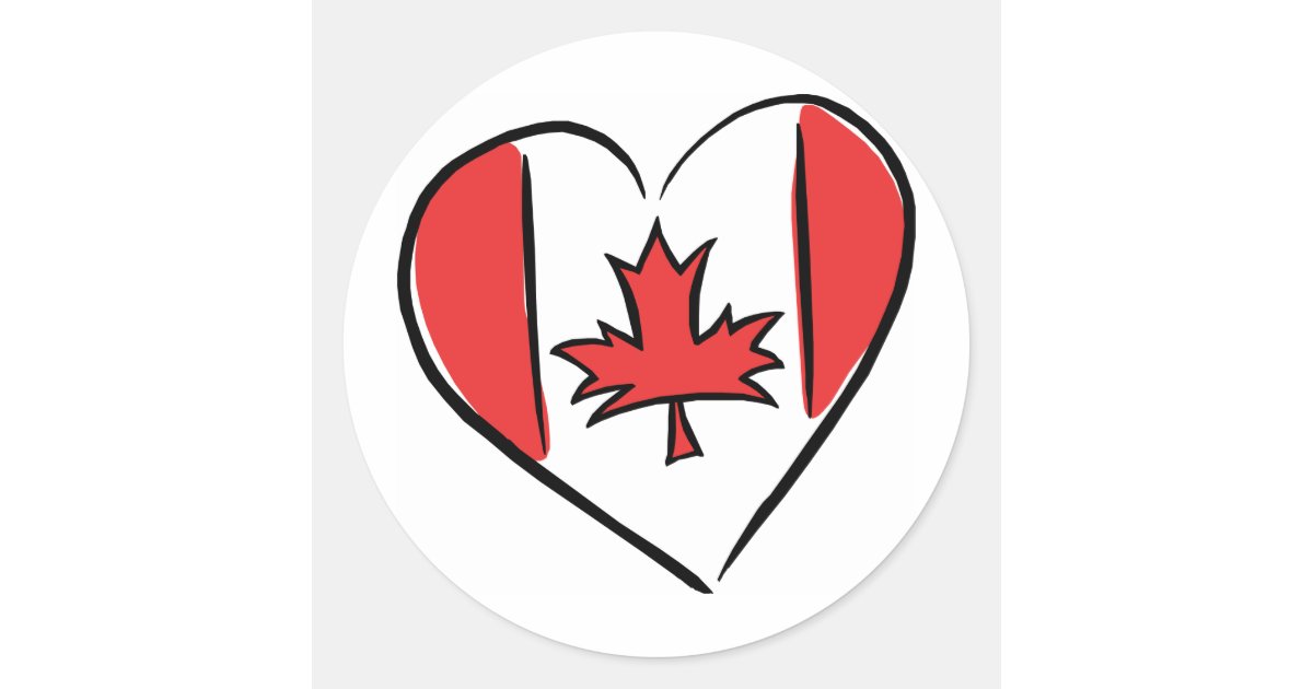 I Love Canada Classic Round Sticker | Zazzle