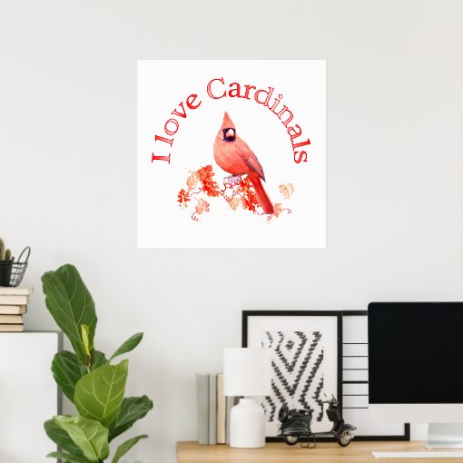 I Love Cardinals Poster | Zazzle