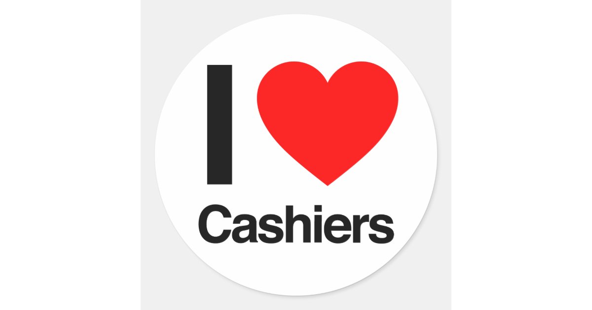 i love cashiers classic round sticker | Zazzle
