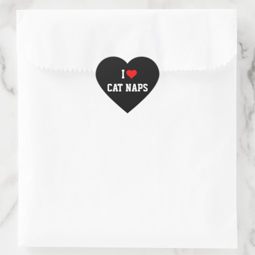 I LOVE CAT NAPS HEART STICKER | Zazzle