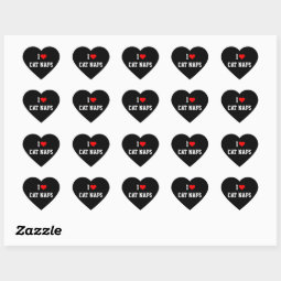I LOVE CAT NAPS HEART STICKER | Zazzle