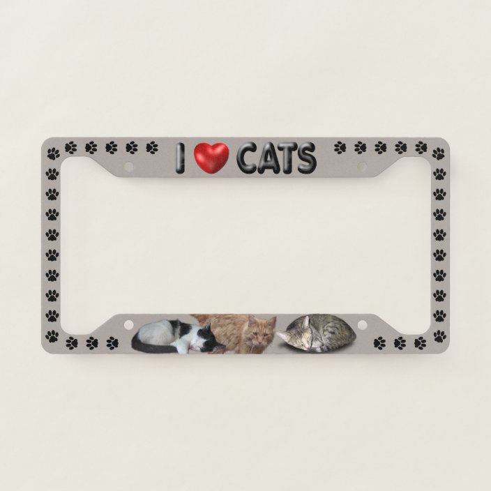 I love Cats License Plate Frame | Zazzle.com