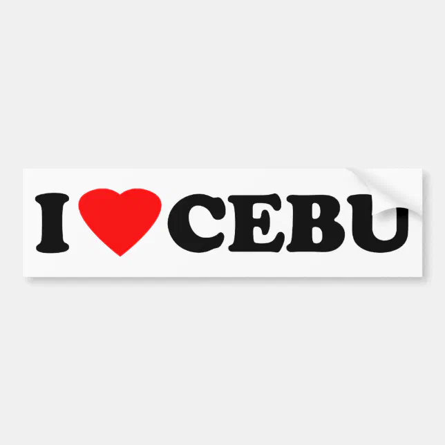 I Love Cebu Bumper Sticker | Zazzle