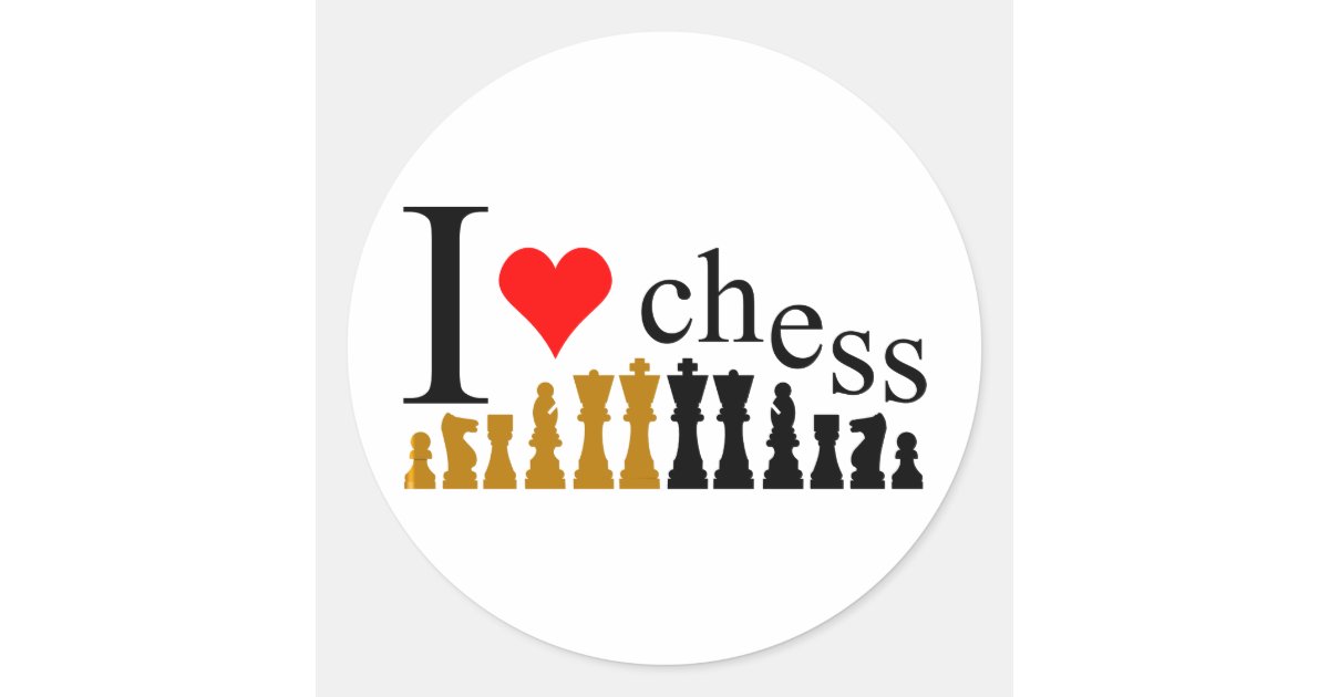 I love Chess Classic Round Sticker | Zazzle