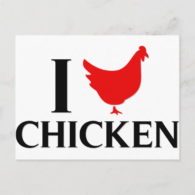 I Love Chicken Postcard | Zazzle