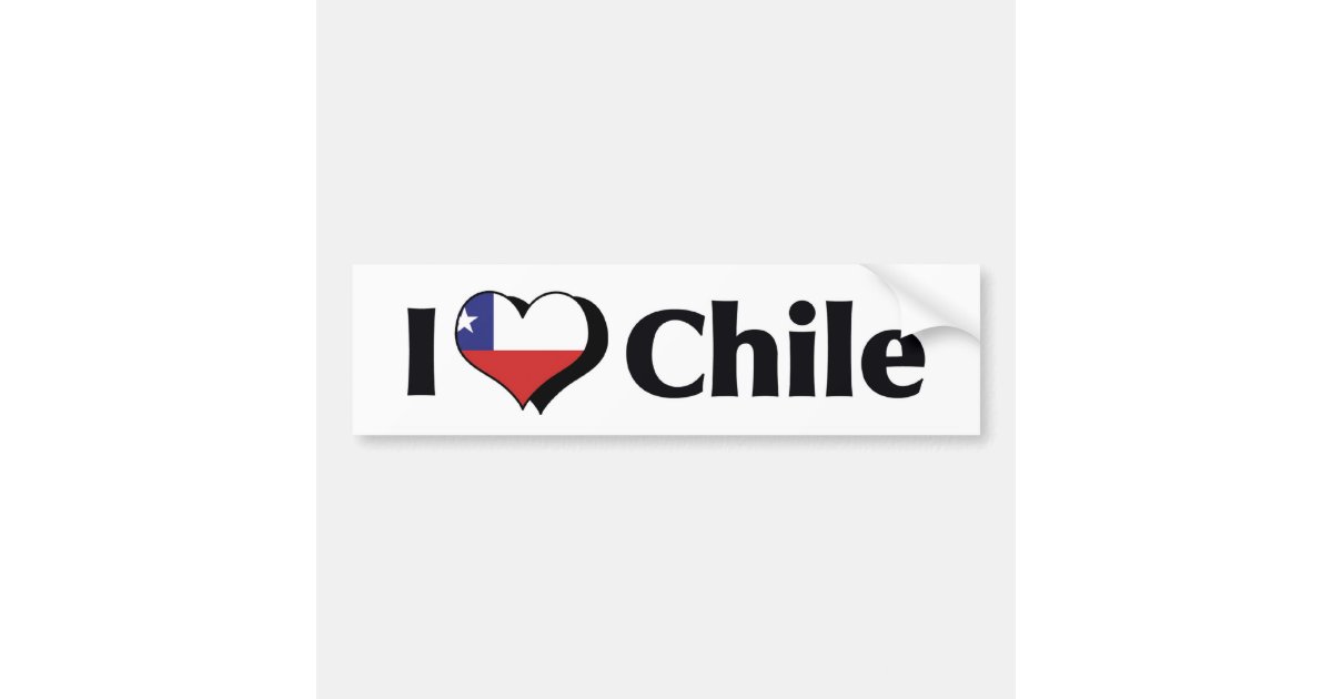 I Love Chile Flag Bumper Sticker | Zazzle