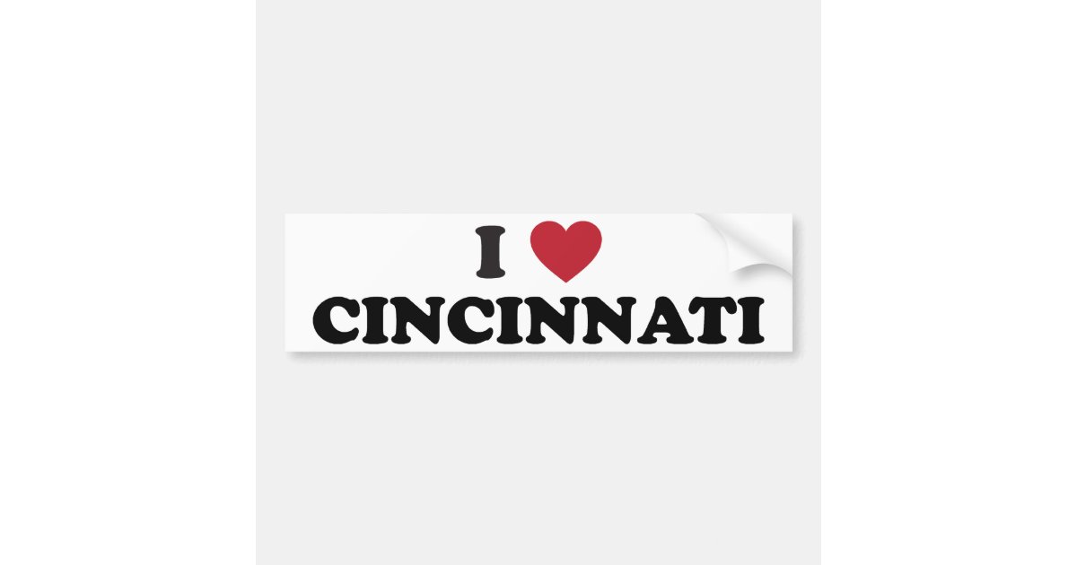 I love Cincinnati Ohio Bumper Sticker | Zazzle