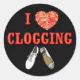 I Love Clogging Dancing Shoe Heart Classic Round Sticker | Zazzle