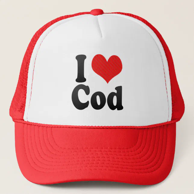 I Love Cod Trucker Hat | Zazzle