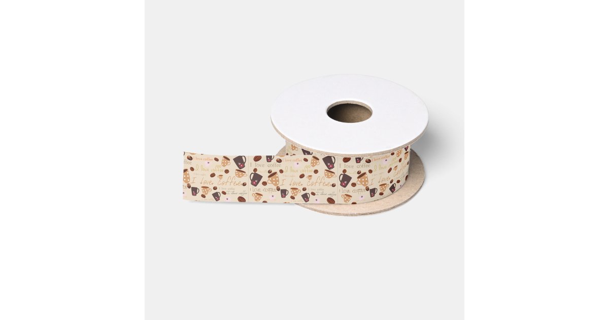 I love coffee - Satin Ribbon | Zazzle