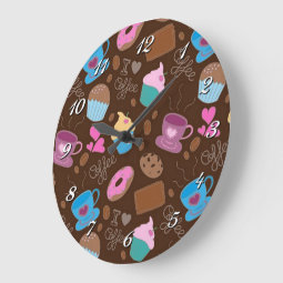 I Love Coffee Sweets & Treats Wall Clock | Zazzle