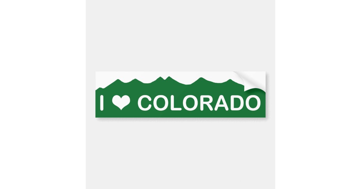 I LOVE COLORADO BUMPER STICKER | Zazzle