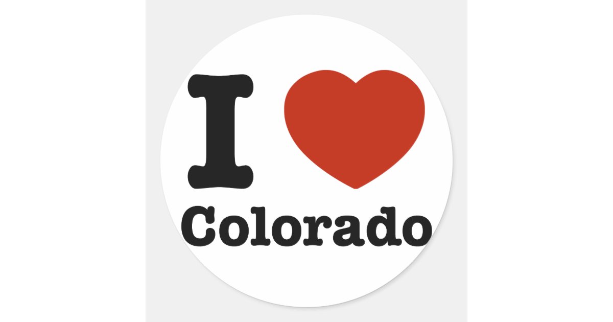 I Love Colorado Classic Round Sticker | Zazzle