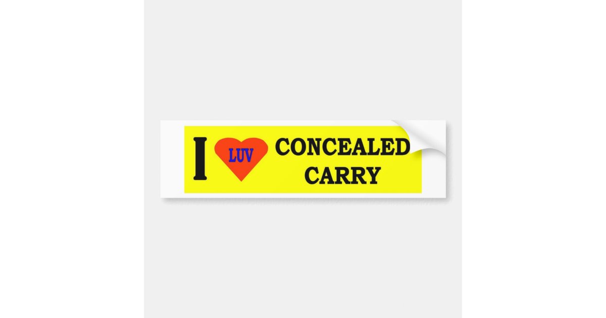 I LOVE CONCEALED CARRY BUMPER STICKER | Zazzle