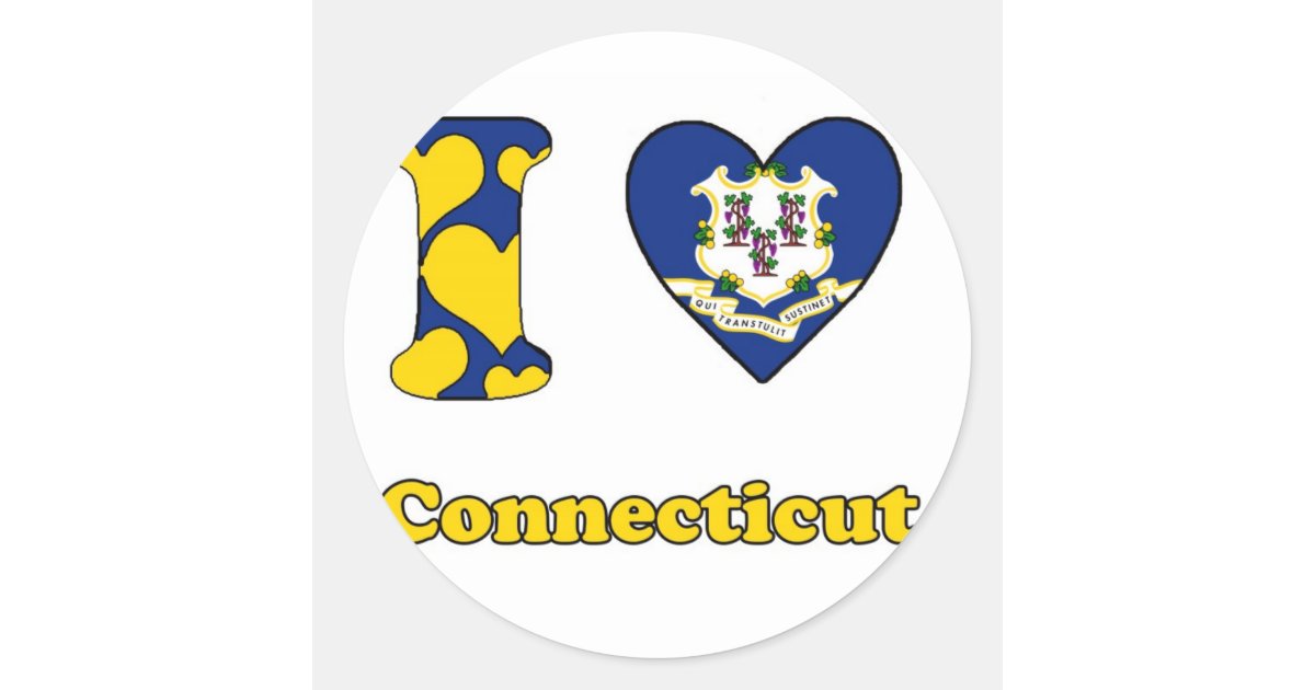 I love Connecticut Classic Round Sticker | Zazzle
