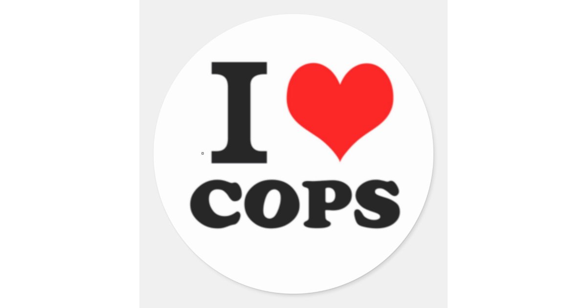 I Love Cops Classic Round Sticker | Zazzle