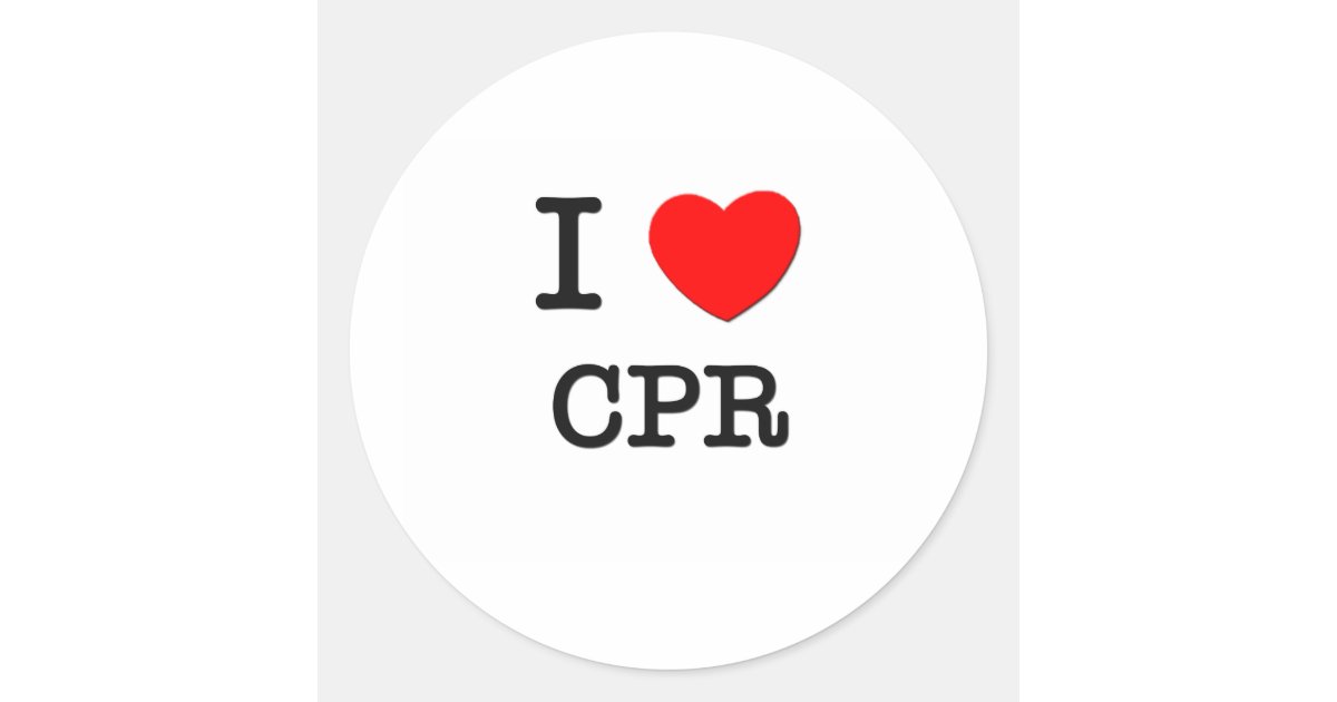 I Love Cpr Classic Round Sticker | Zazzle