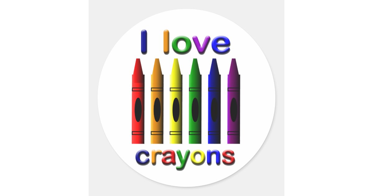 I Love Crayons Sticker | Zazzle