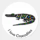 I love CROCODILES - Reptile- Wildlife - USA Classic Round Sticker | Zazzle