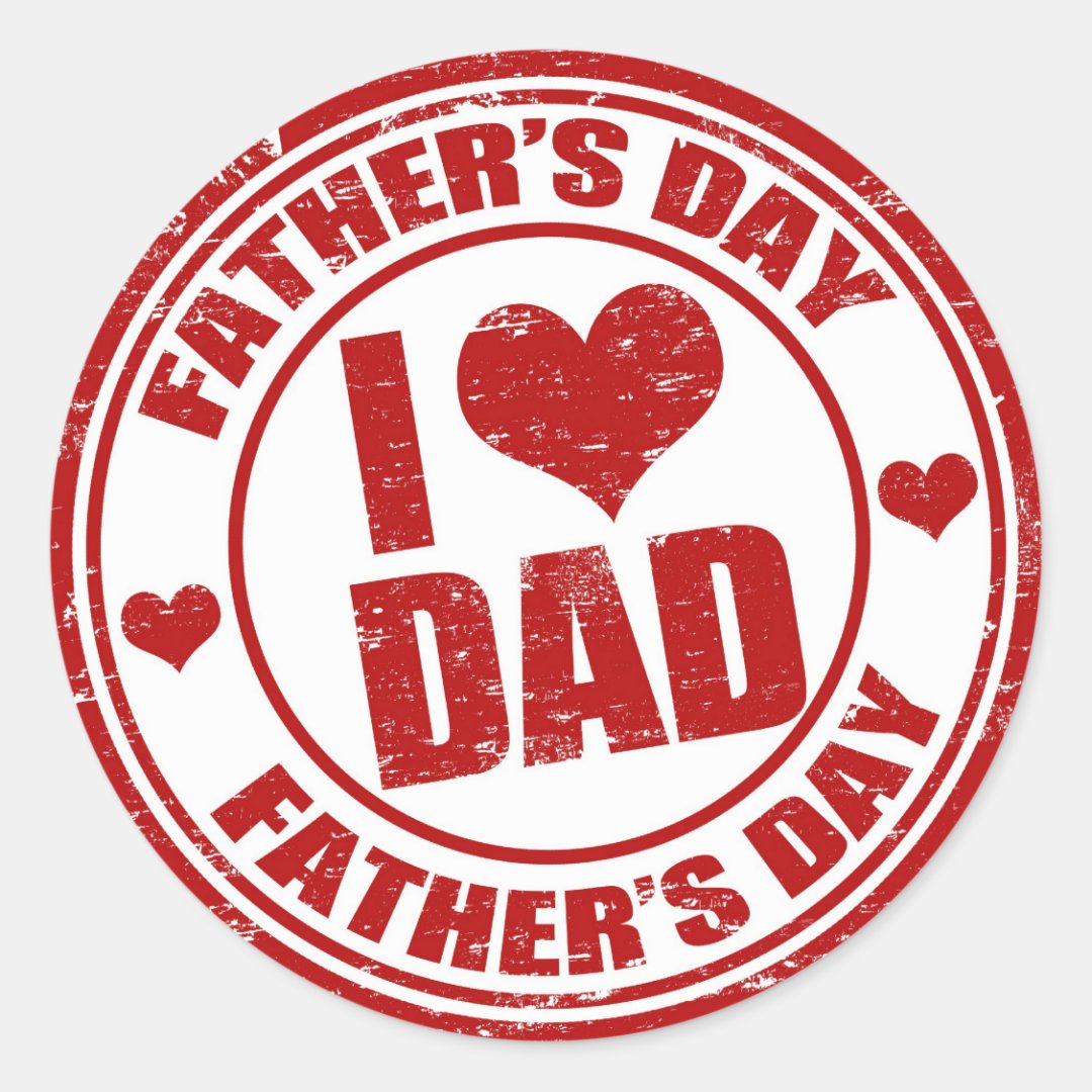I love dad classic round sticker | Zazzle