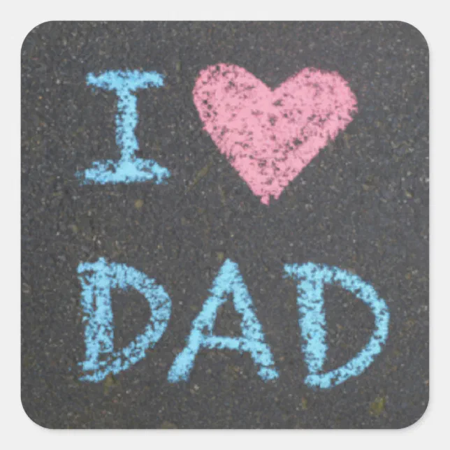 I Love Dad Square Sticker | Zazzle