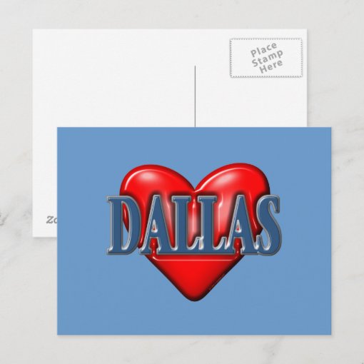 I love Dallas Texas Postcard | Zazzle