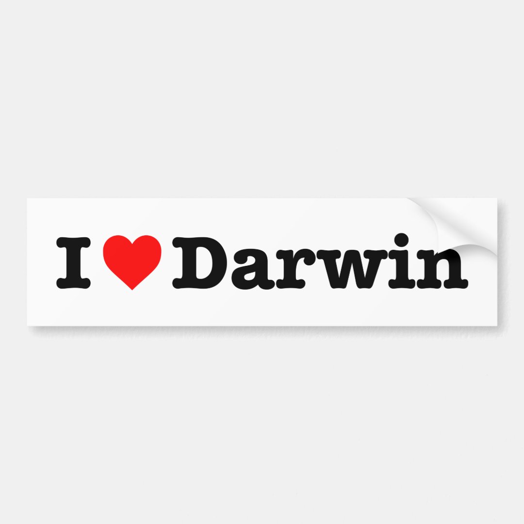 "I LOVE DARWIN" BUMPER STICKER | Zazzle