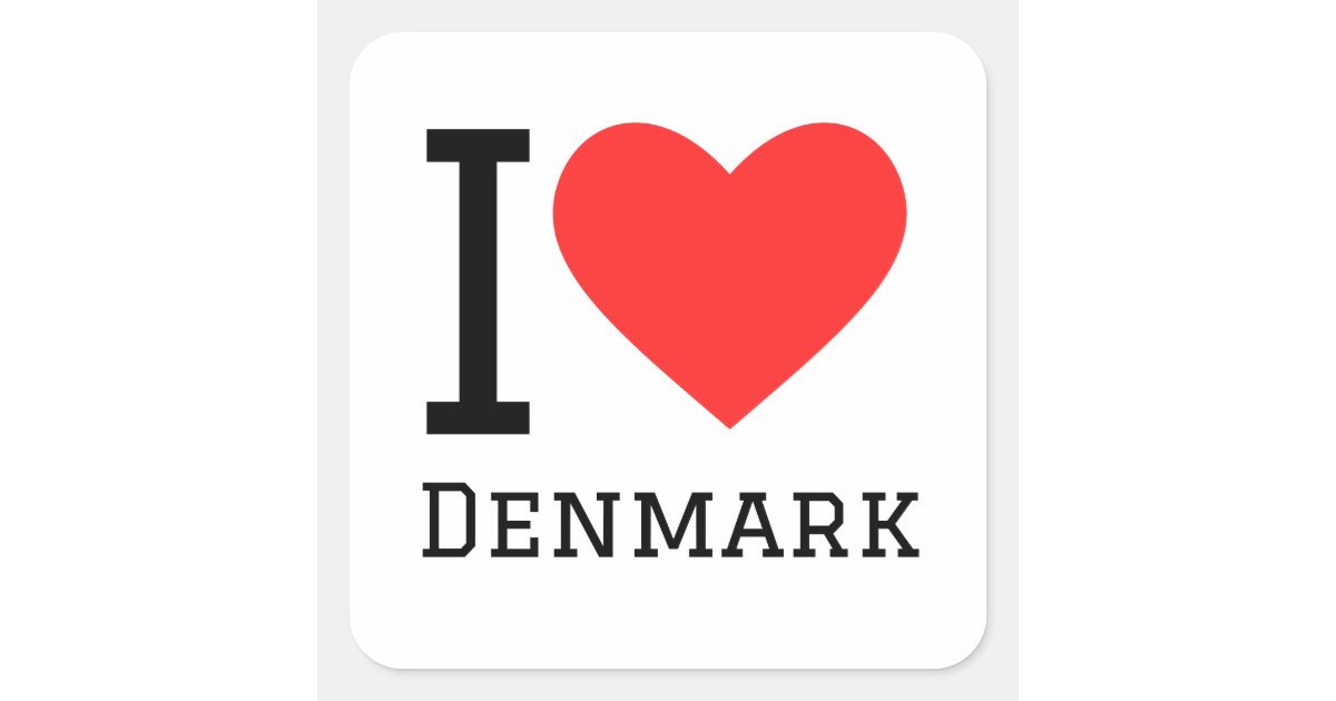 I love denmark square sticker | Zazzle