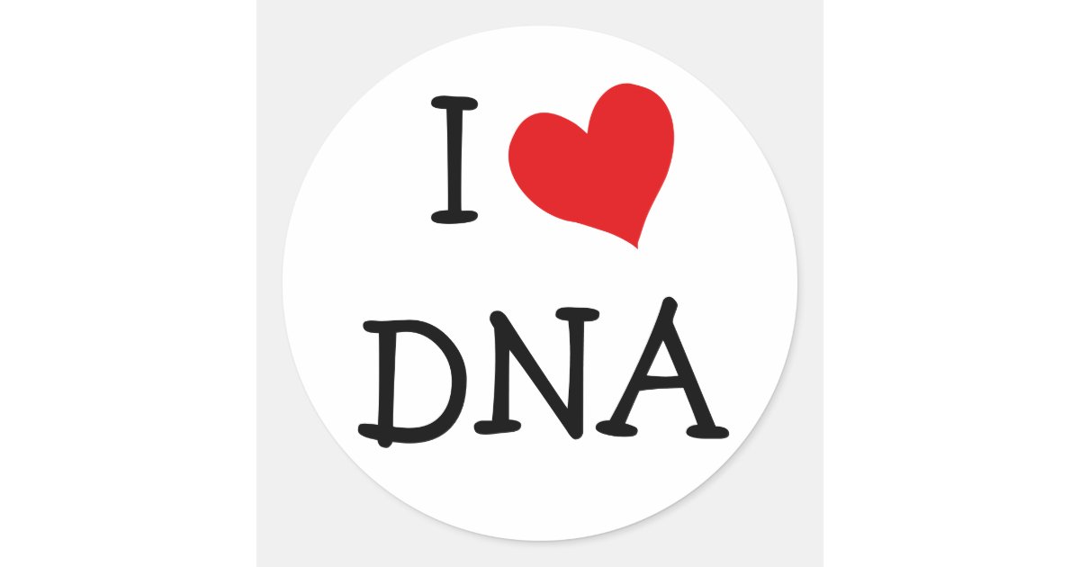 I Love DNA Classic Round Sticker | Zazzle