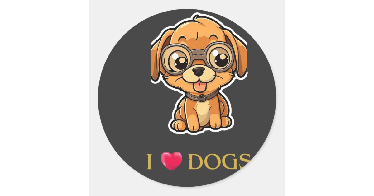 i love dog Custom Photo And Text Personalized Classic Round Sticker ...