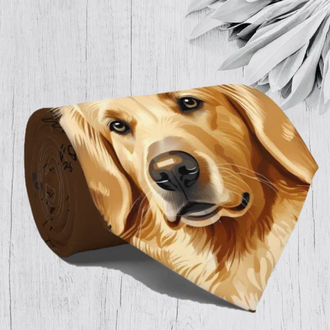 I Love Dogs Golden Retriever Labrador Neck Tie | Zazzle