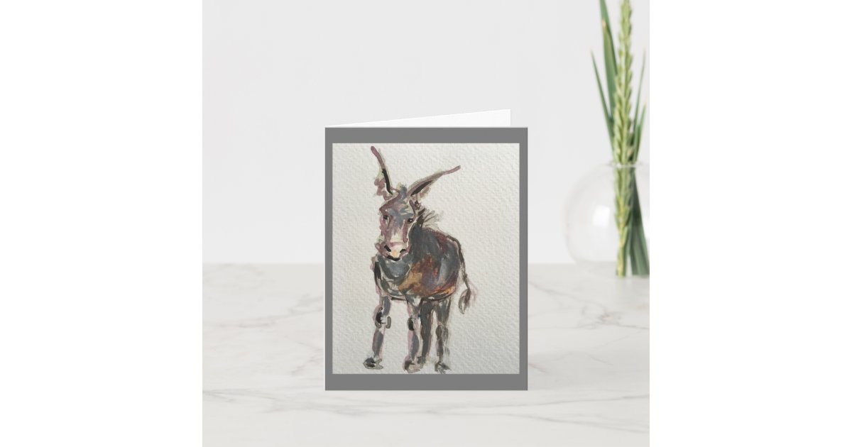 I love donkeys thank you card | Zazzle