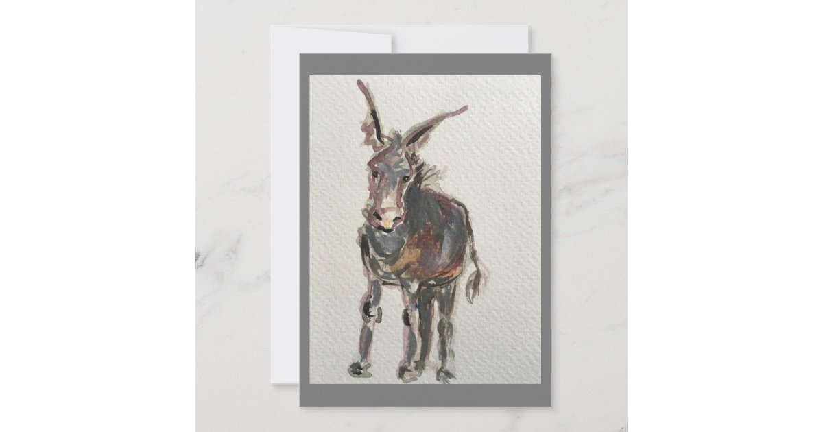 I love donkeys thank you card | Zazzle
