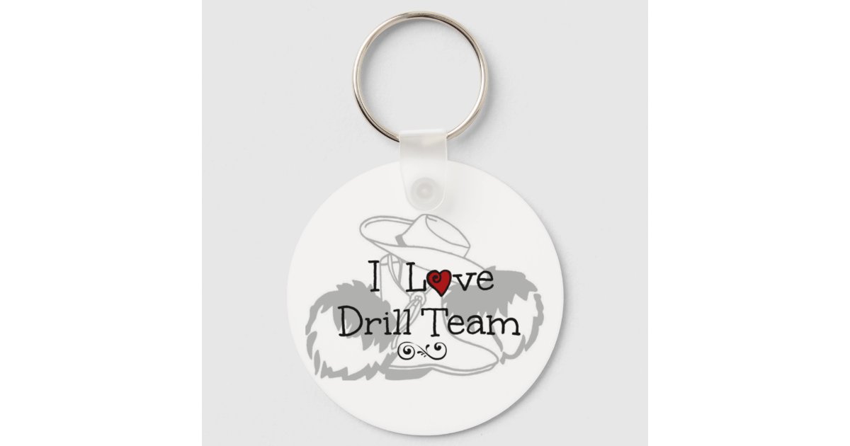 I Love Drill Team Keychain | Zazzle