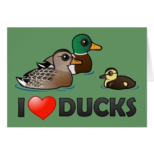 Cute I Love Ducks Gifts with Birdorable Mallard Family
