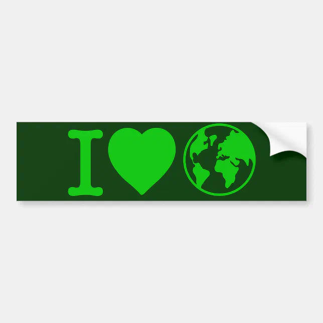 I Love Earth Bumper Sticker | Zazzle