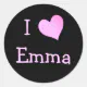 I Love Emma Classic Round Sticker | Zazzle